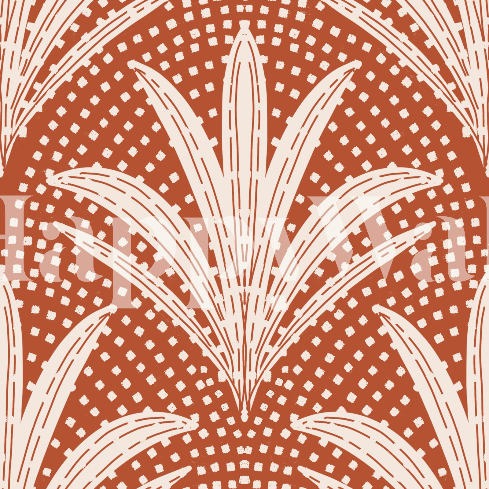 Boho Rustic Palm Radiance Terracotta Tapeta