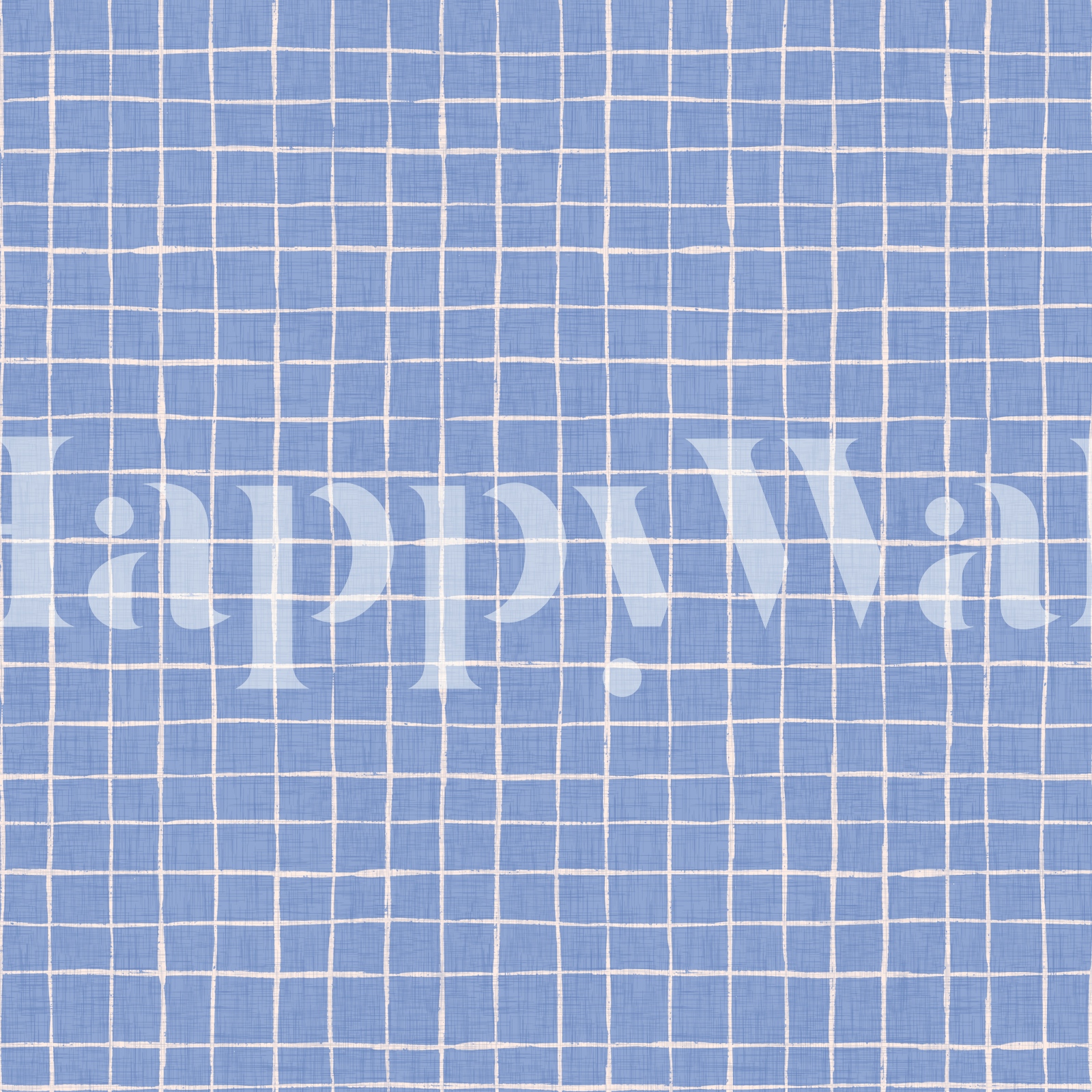 Gingham Blue Grid Wallpaper | happywall.com