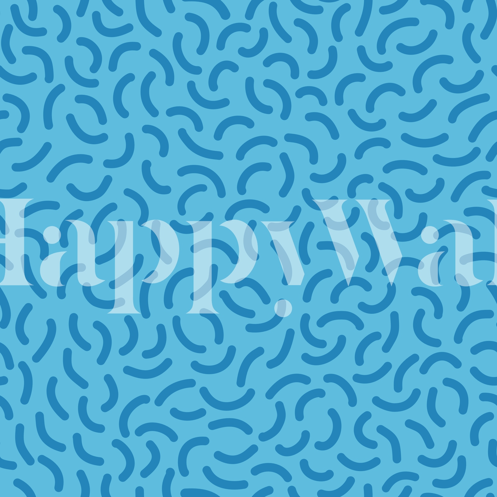 Pom Pom Strings - abstract blue | happywall.com
