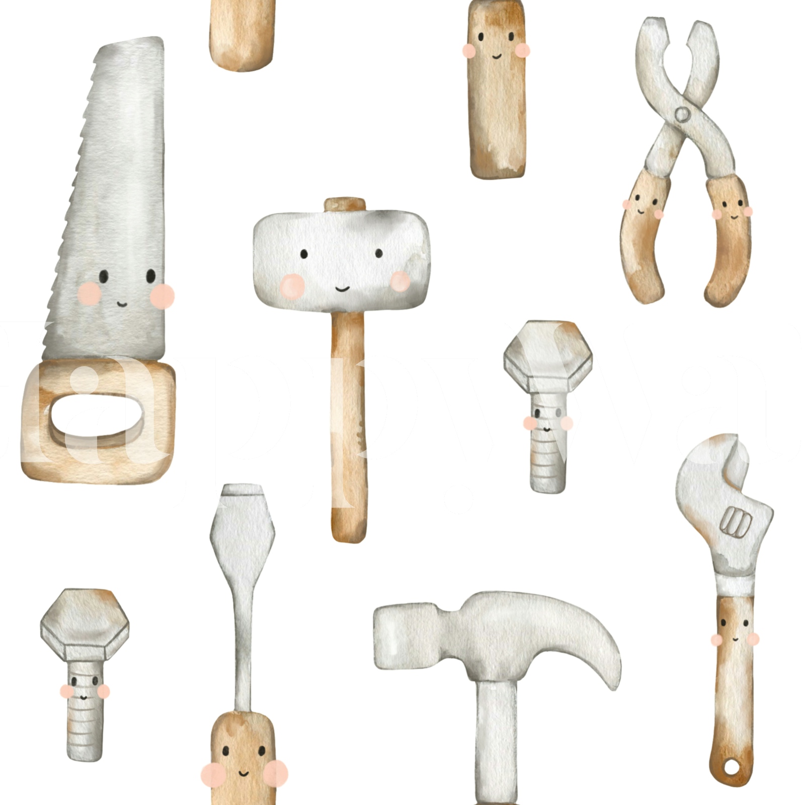 Happy Tools In White - happywall.com