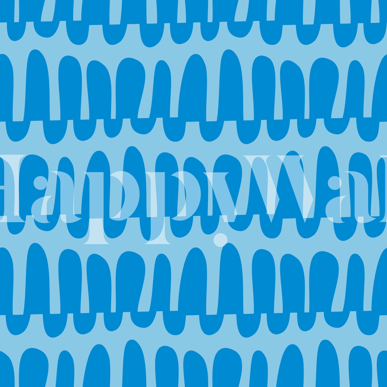 Wavy Horizontal Stripes Monochrome Blue