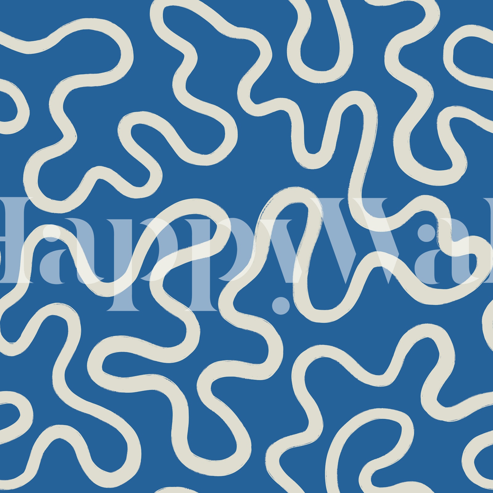 Bold Abstract Doodle Line Art - Electric Blue