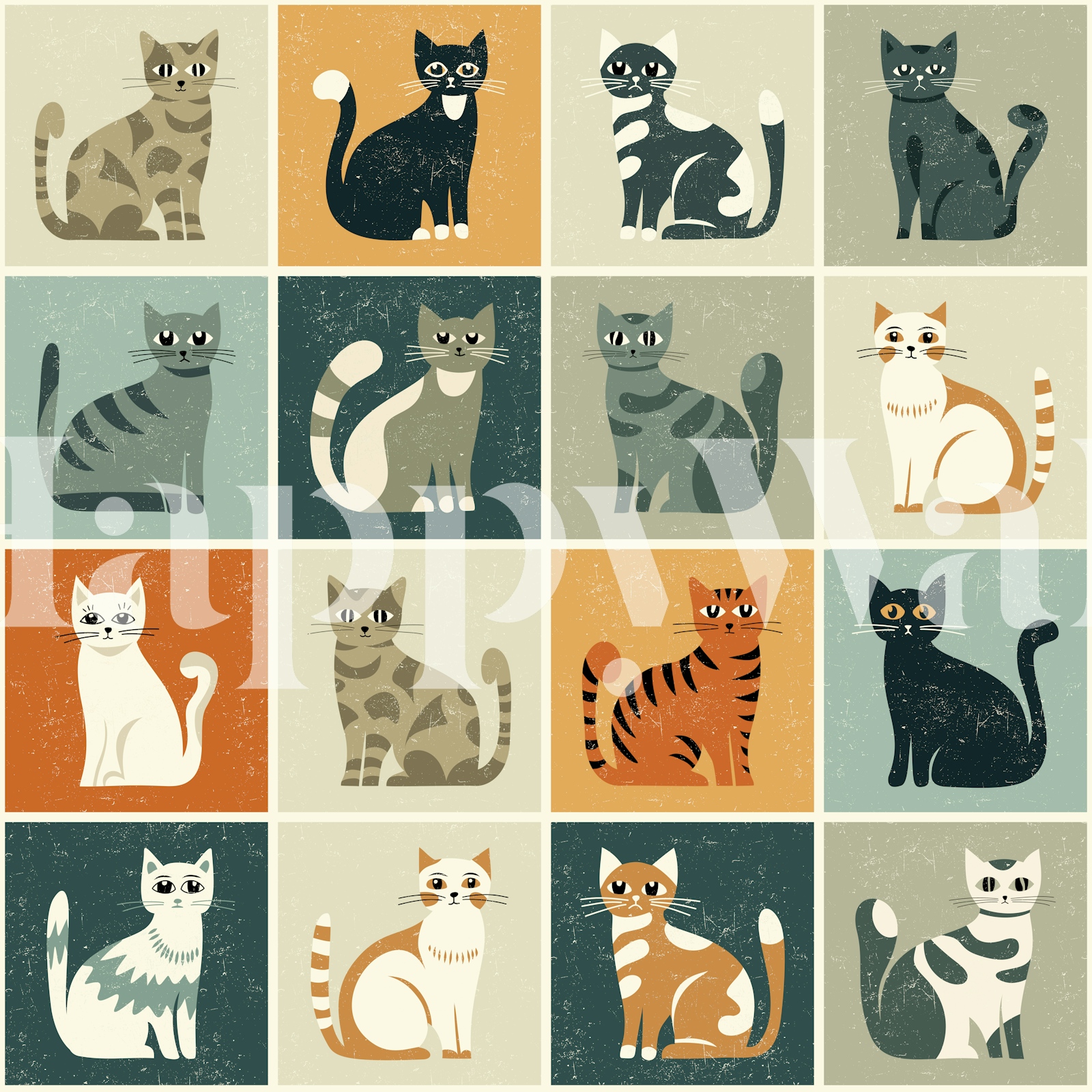Retro Cats Collection - Happywall.com
