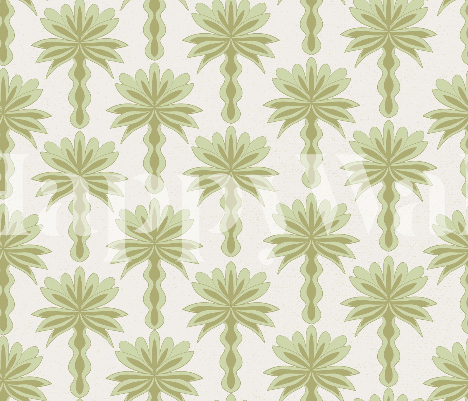 Neutral Green Tropical Palm Wallpaper