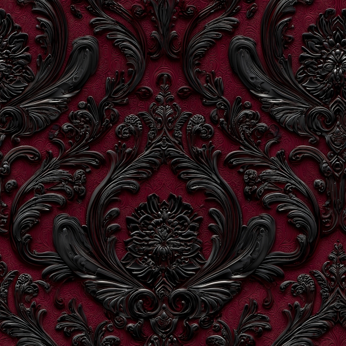 Elegant Red Baroque Wallpaper for Vintage Decor