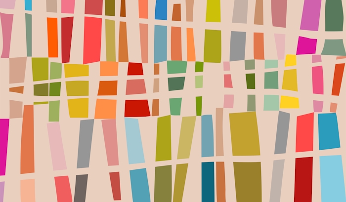 Playful Color Block Art Wallpaper | happywall.com