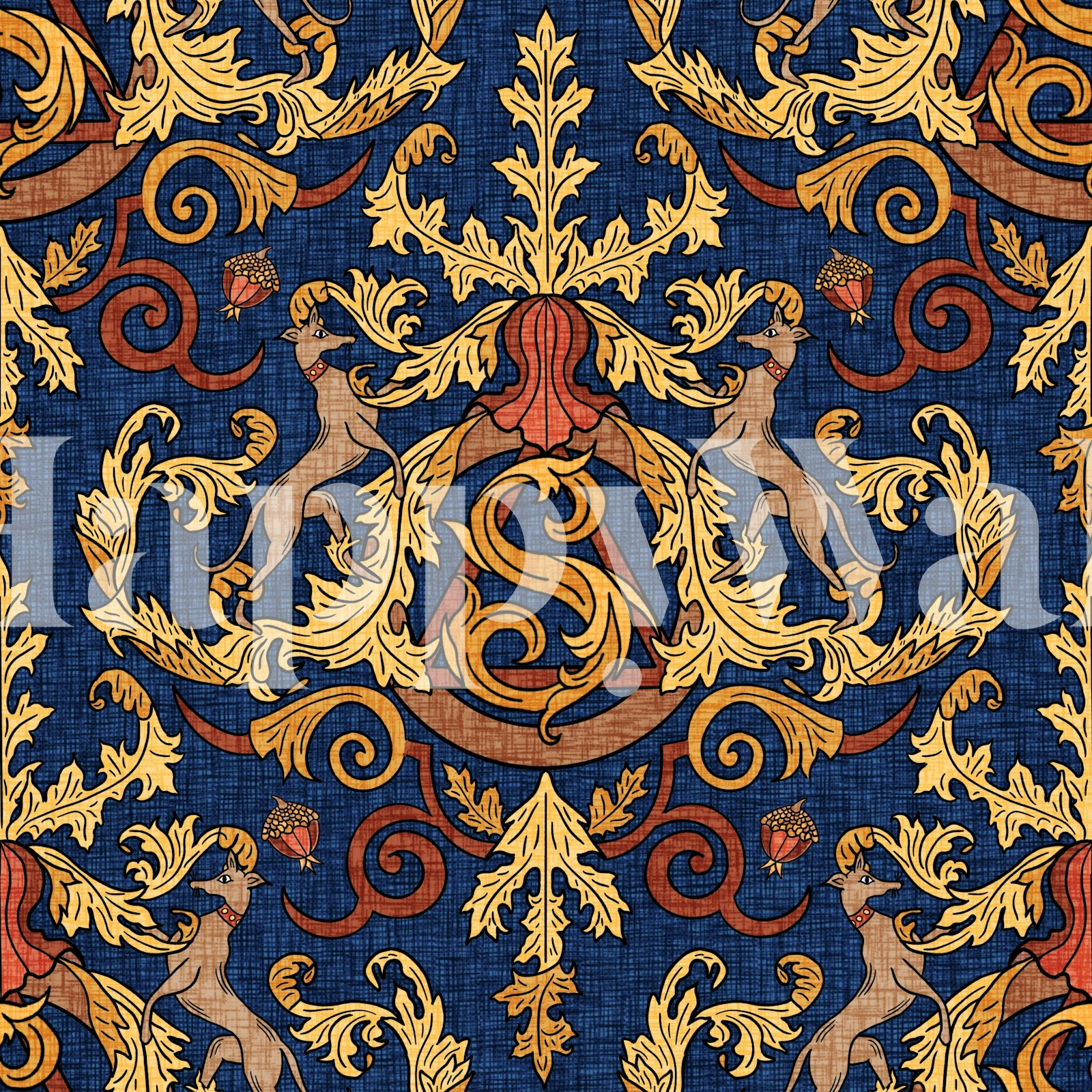 Baroque Hunt Heraldry Wallpaper | happywall.com