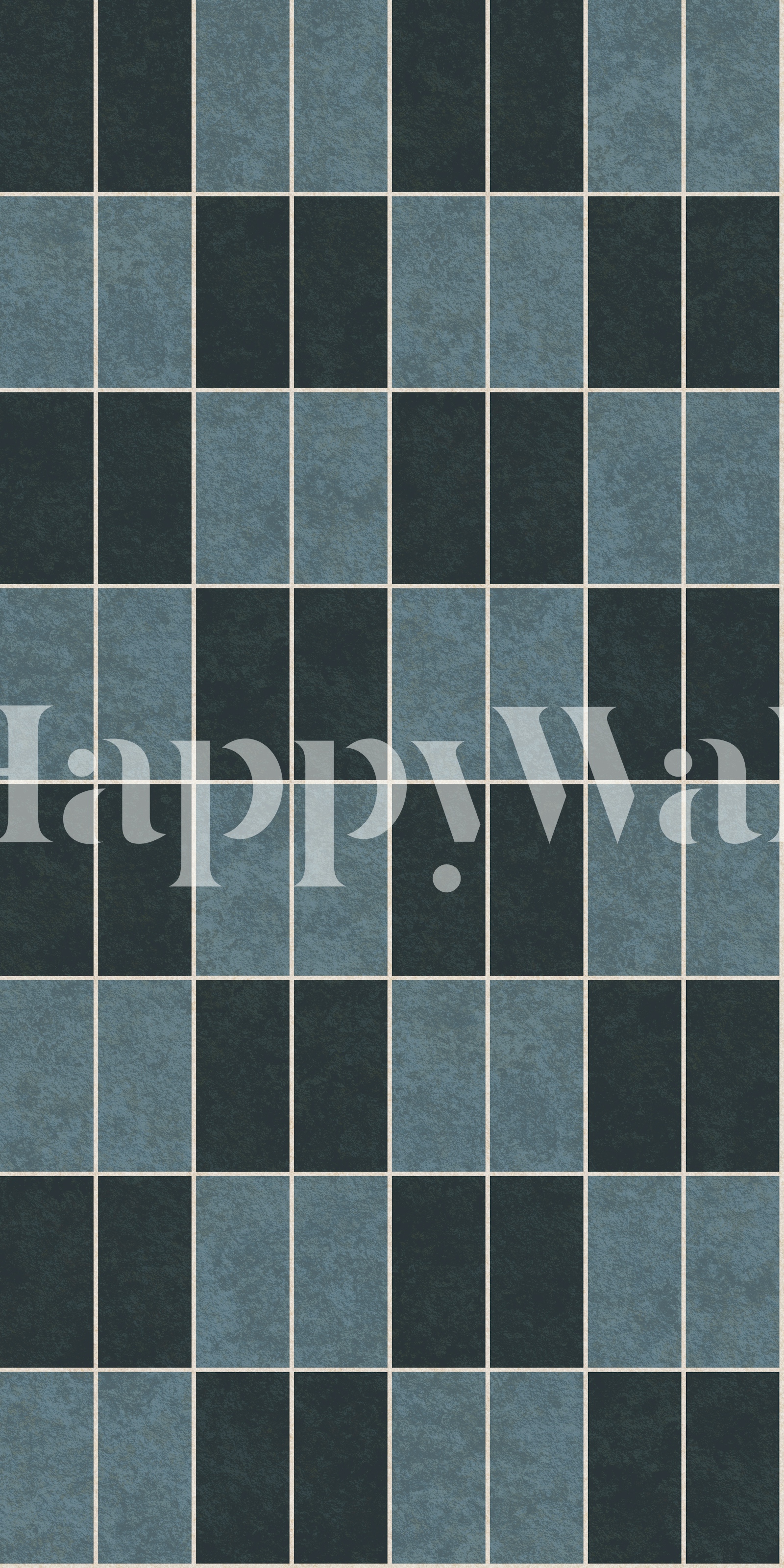Checkerboard Vertical stack Tile Moody Blue tapete | Happywall
