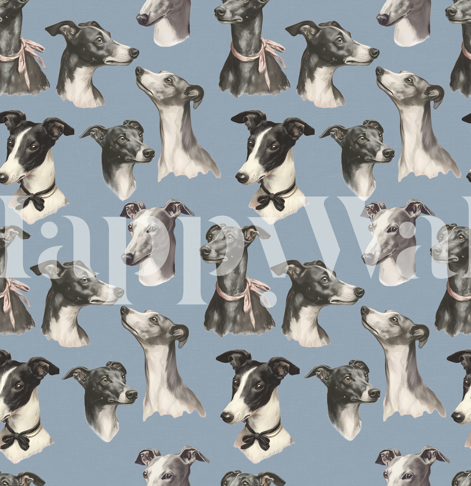 Whippet Beauty Parade Blue - Happywall