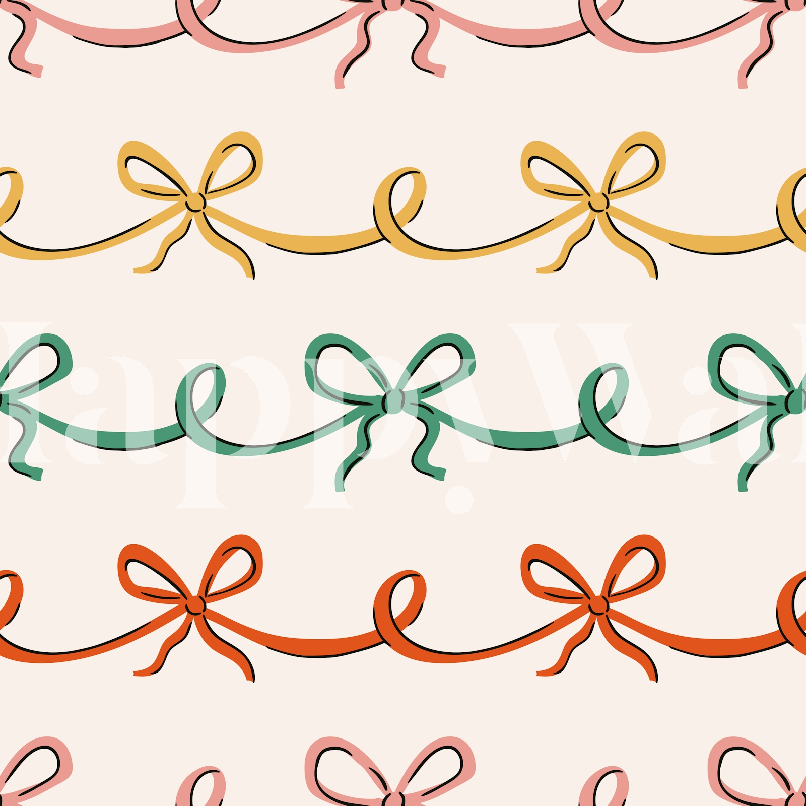 Colorful Bow Knots Design Wallpaper