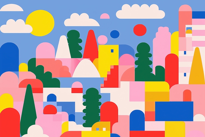 Colorful Abstract Cityscape Wallpaper