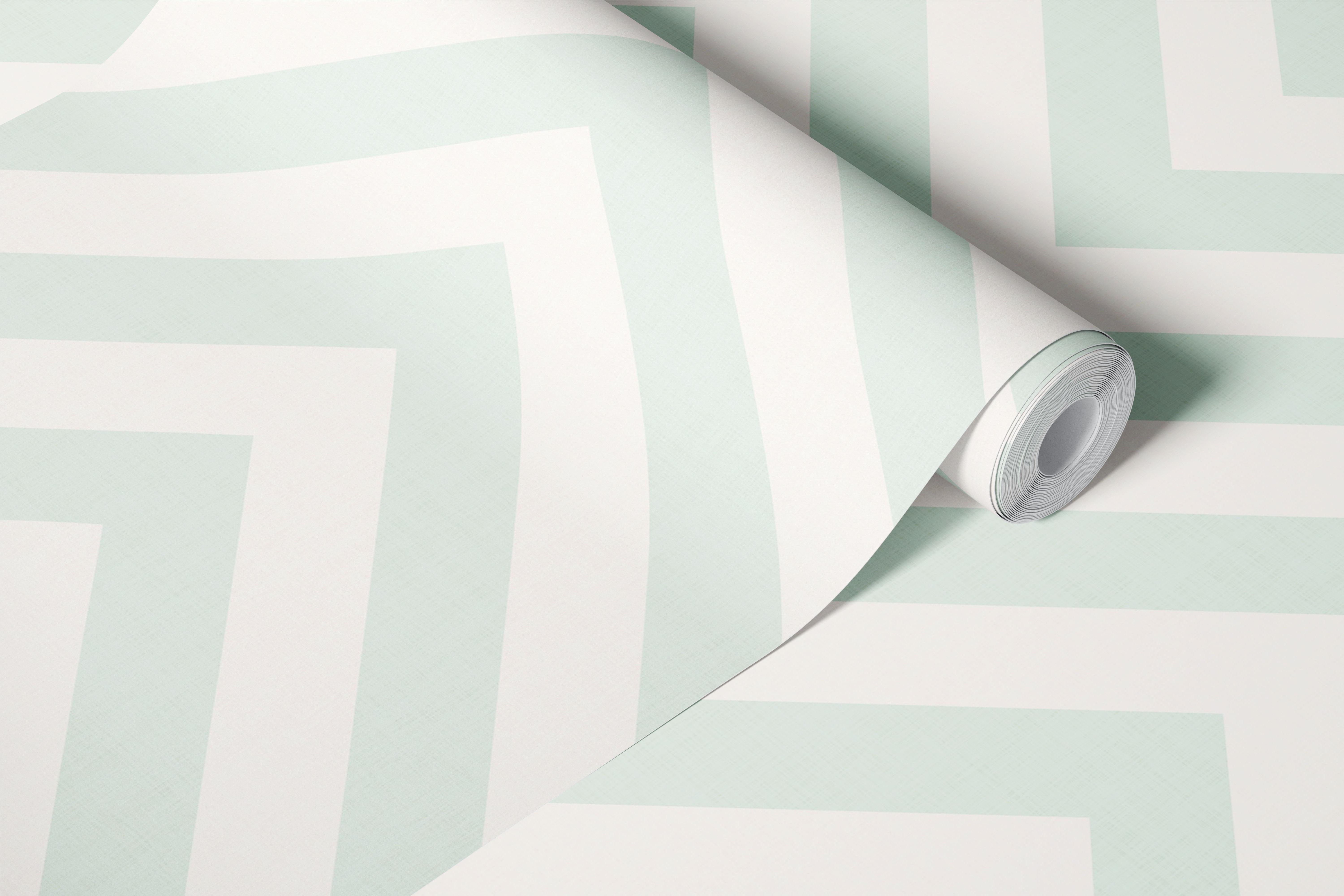 Mint Green Chevron Stripe Wallpaper