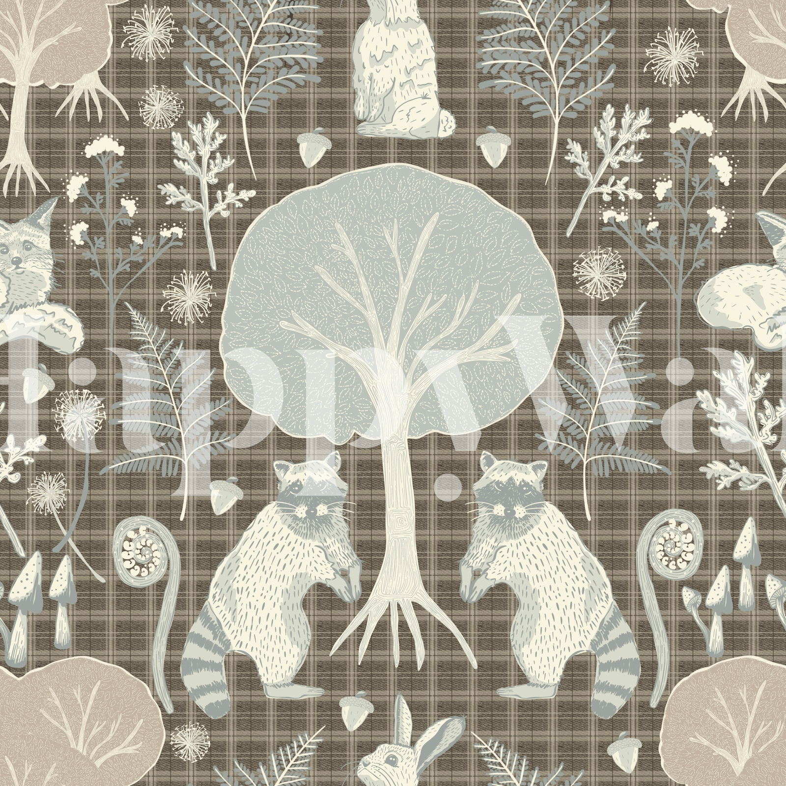Rustic Wildlife Critters Brown Wallpaper