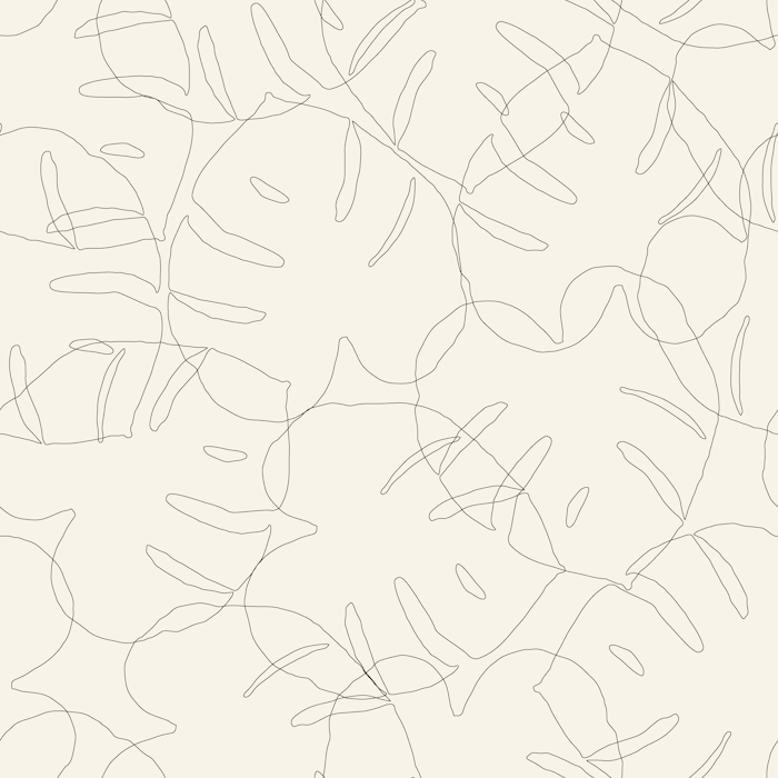 Black and Ivory White Monstera Leaf Wallpaper
