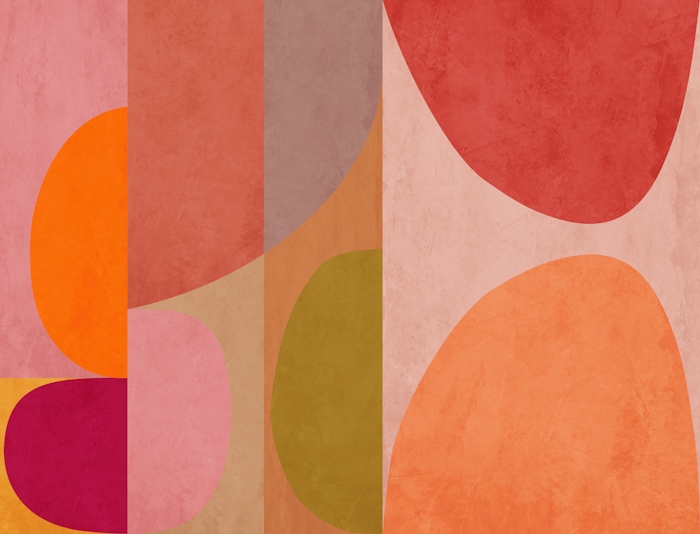 Warm Abstract Geometry Wallpaper | happywall.com