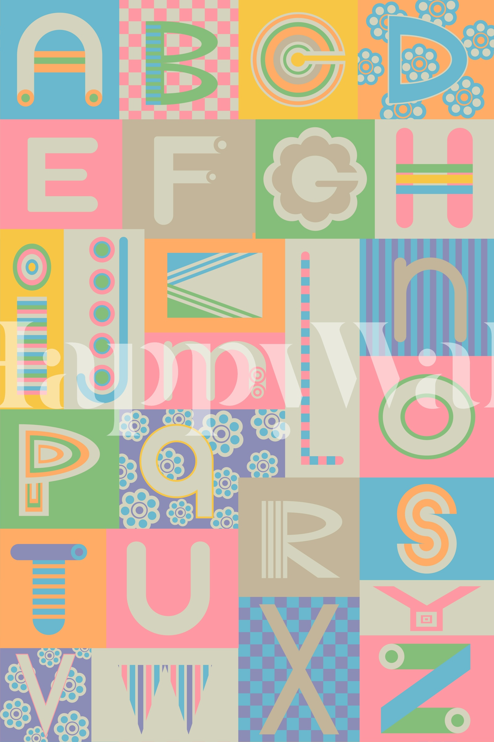 Geometric ABCs Wallpaper - happywall.com
