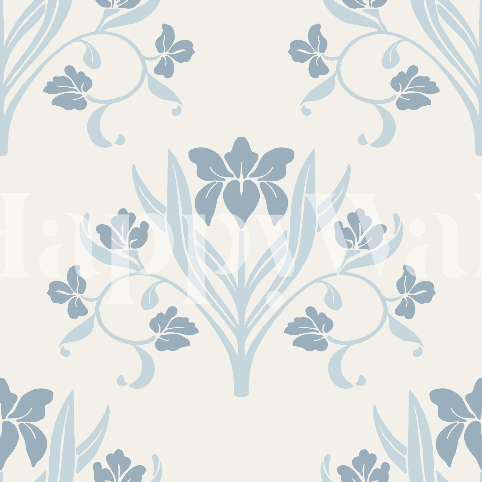 Lilies in Geyser Blue - Happywall