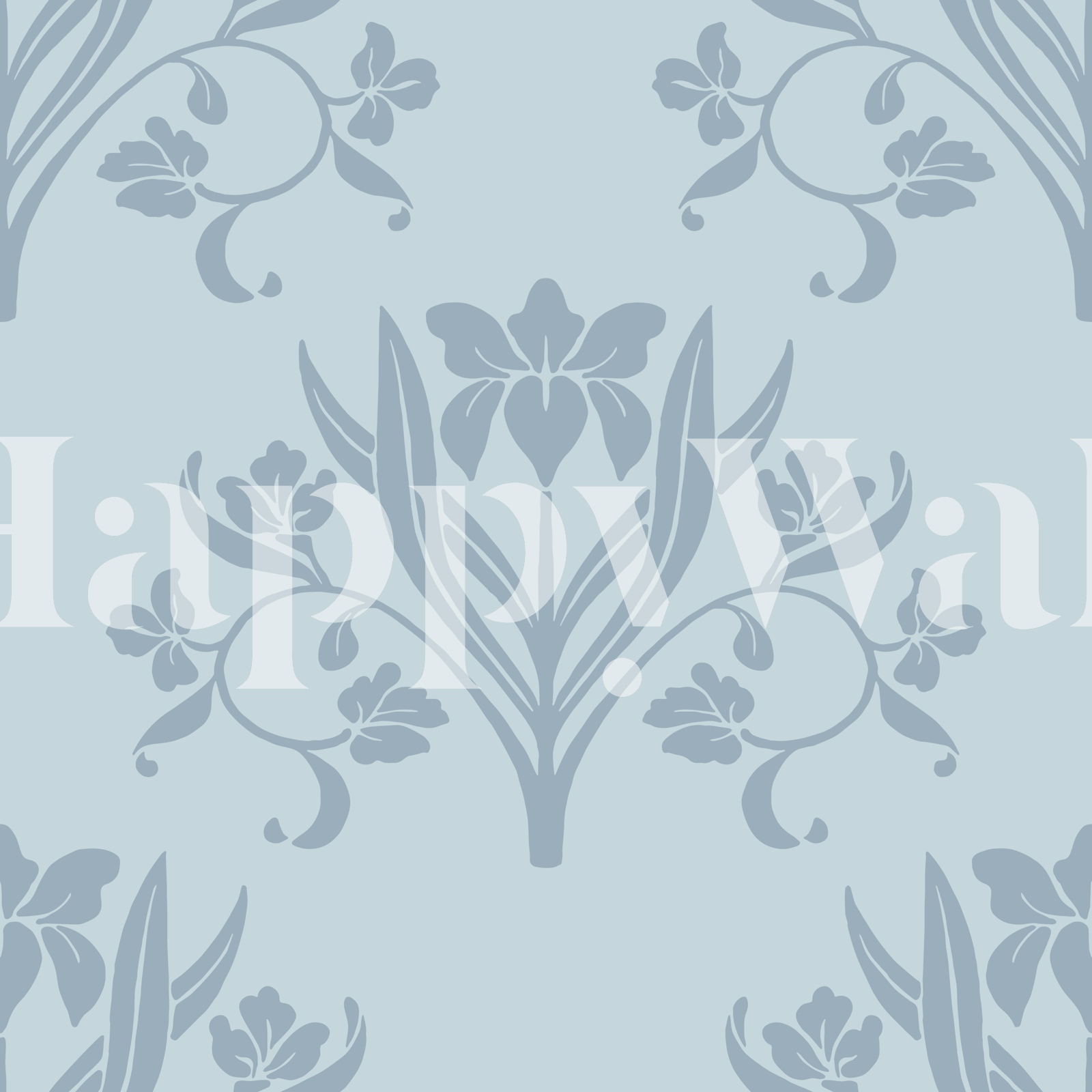 Geyser Blue Floral Wallpaper for Elegant Decor