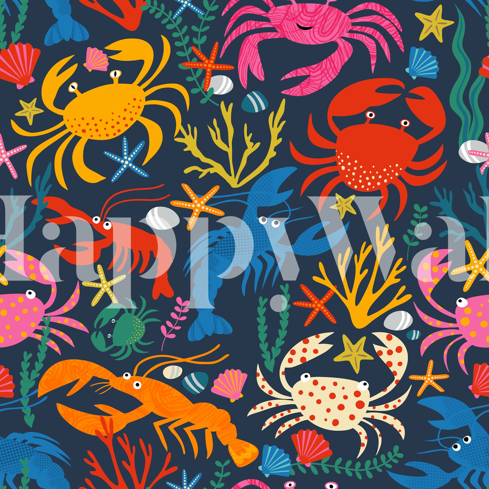 Crustacean Station - Crabs and Lobsters Wallpaper