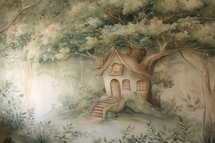 Forest Treehouse Wallpaper - happywall.com