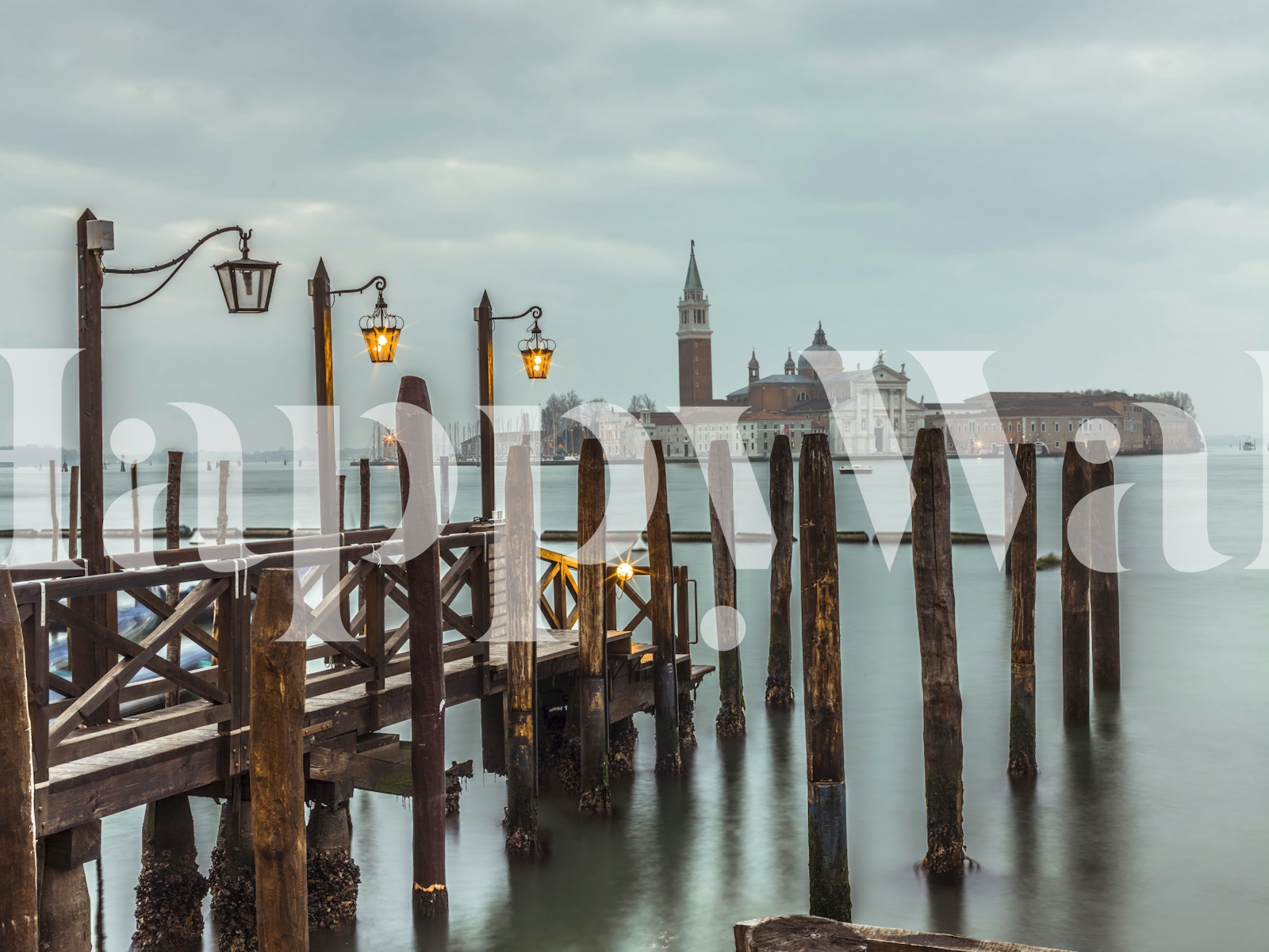 Jetty over Venetian Lagoon Wallpaper