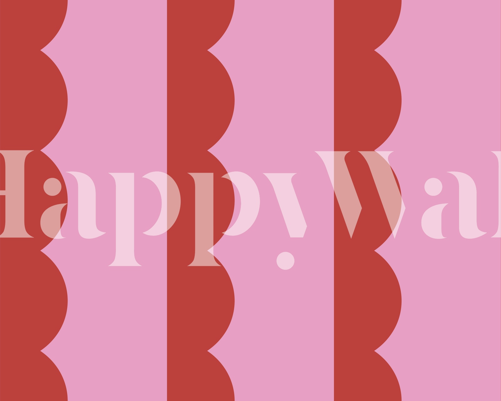 Vibrant Red and Pink Scallop Stripes Wallpaper