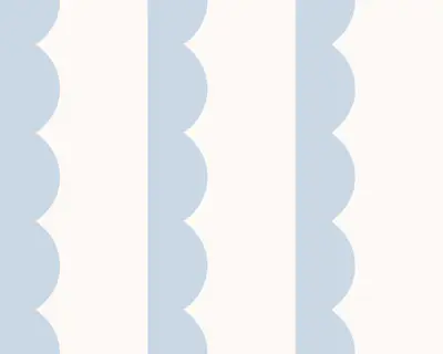 Blue Scallop Striped Wallpaper