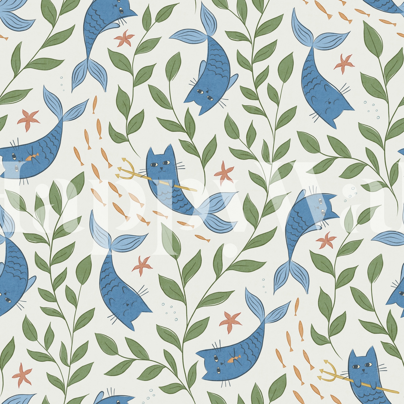 Cat Mermaids Wallpaper - happywall.com