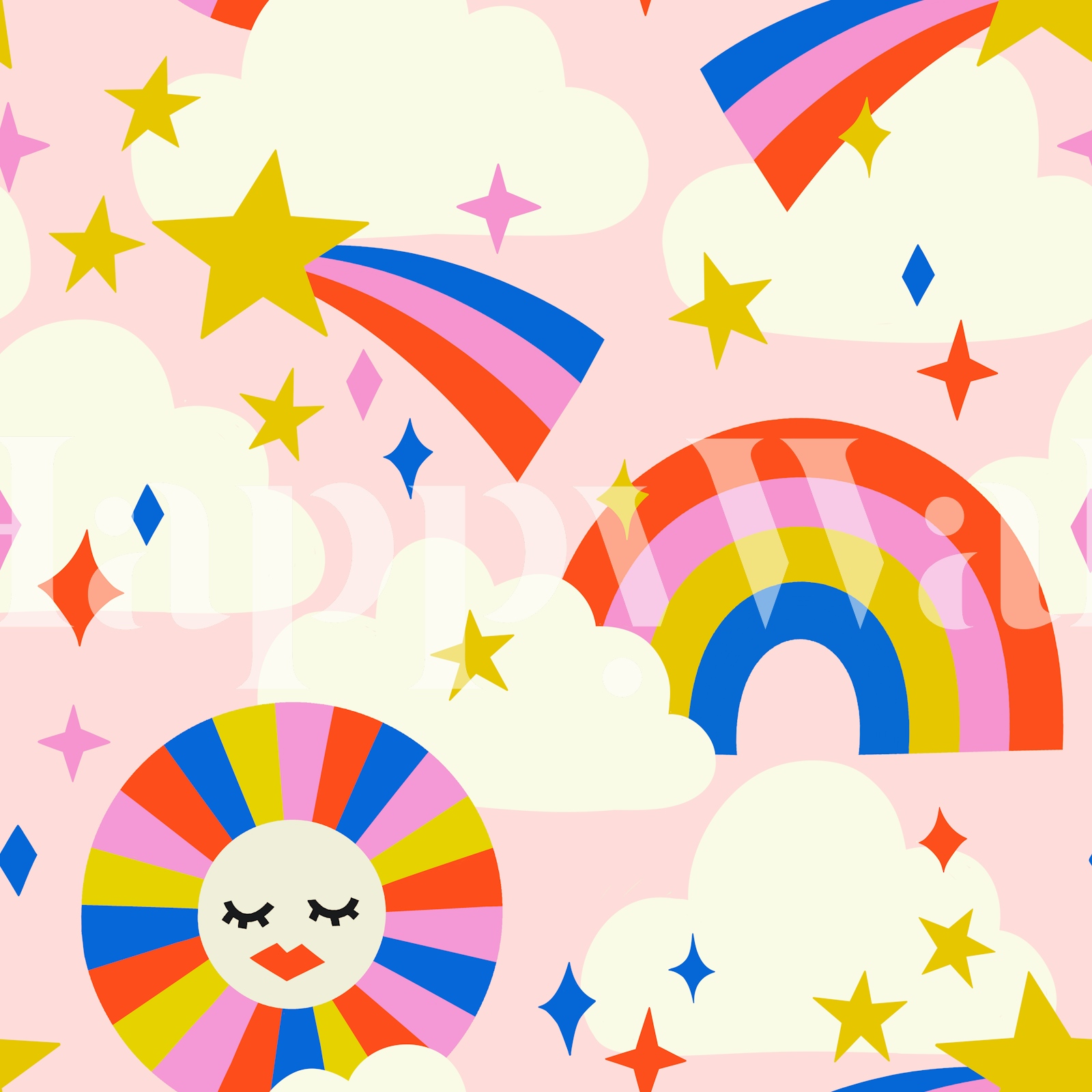 Happy Sky - Pastel Pink Wallpaper | happywall.com