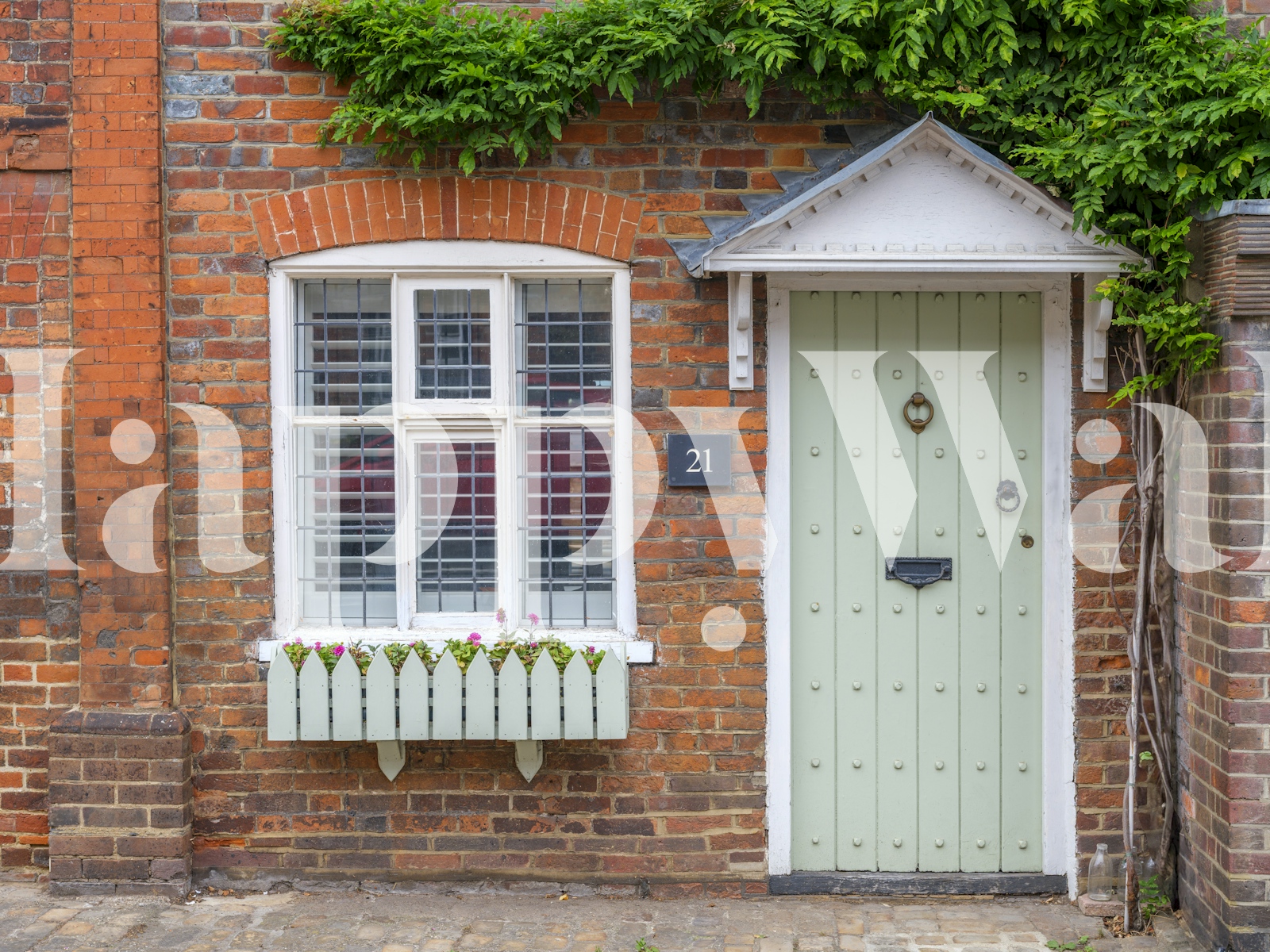 Old Cottage Front Door Wallpaper - happywall.com