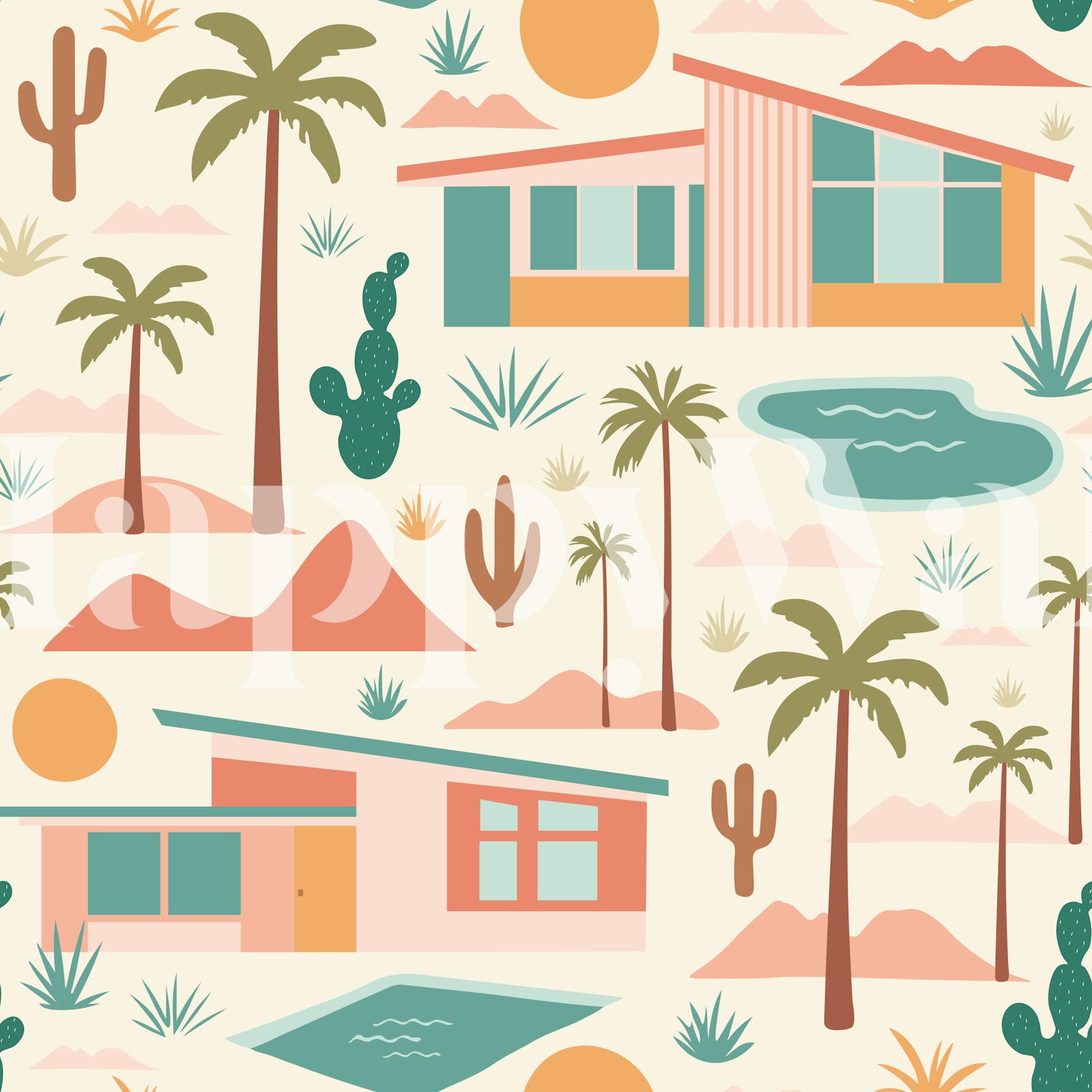 Palm Springs Mid Century Retro Oasis | happywall.com