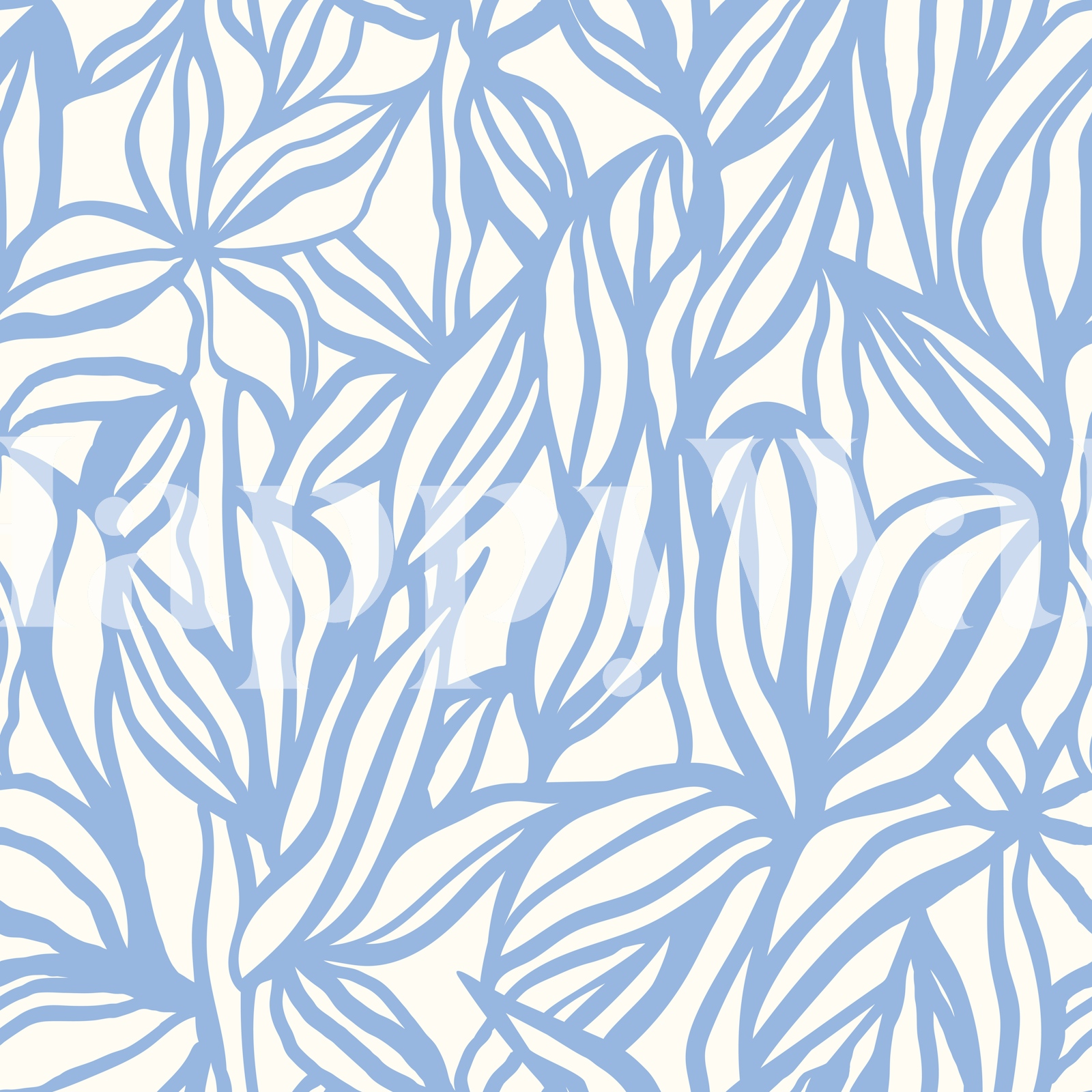 Light Blue Botanical Leaf Wallpaper
