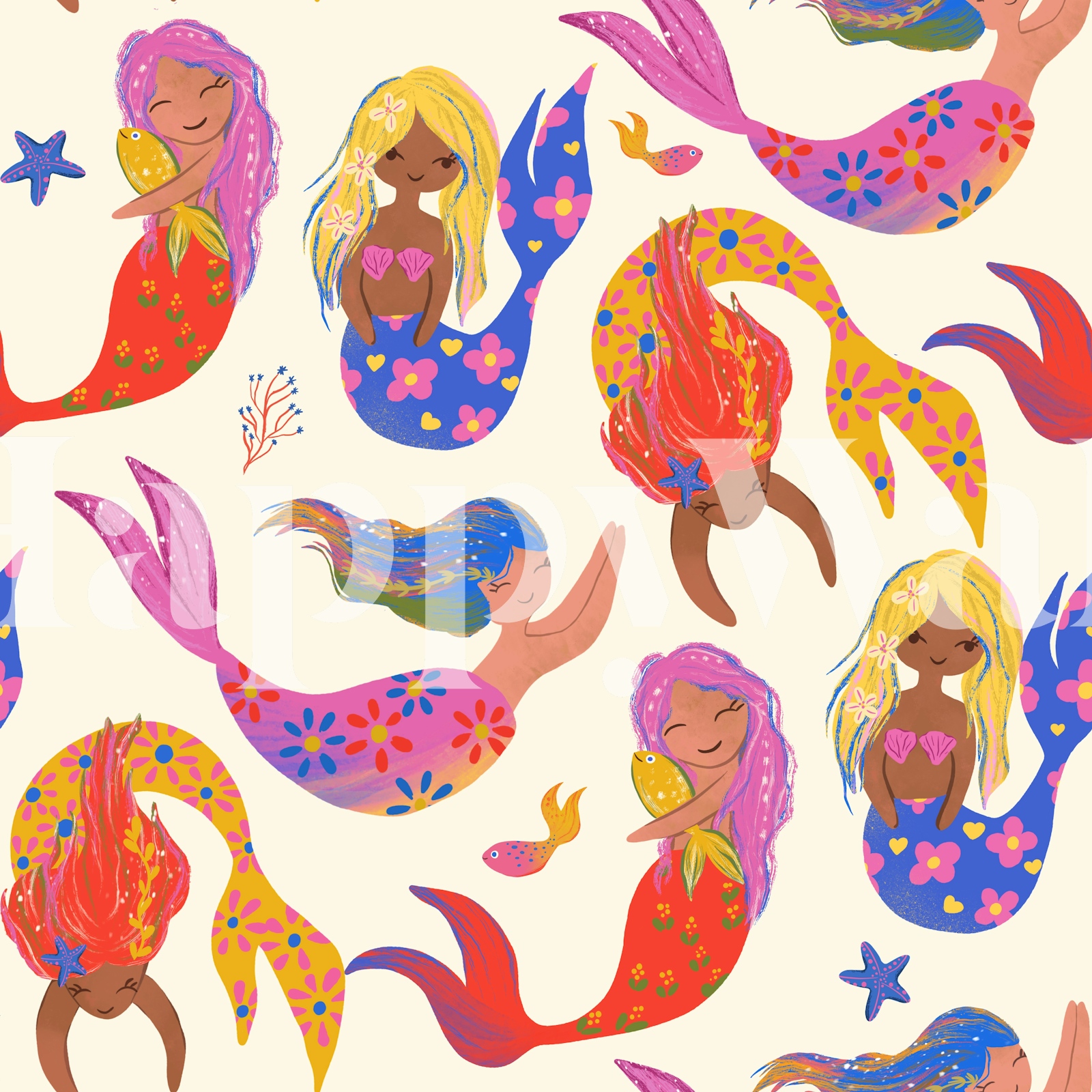 Colorful Mermaid Dreams Wallpaper