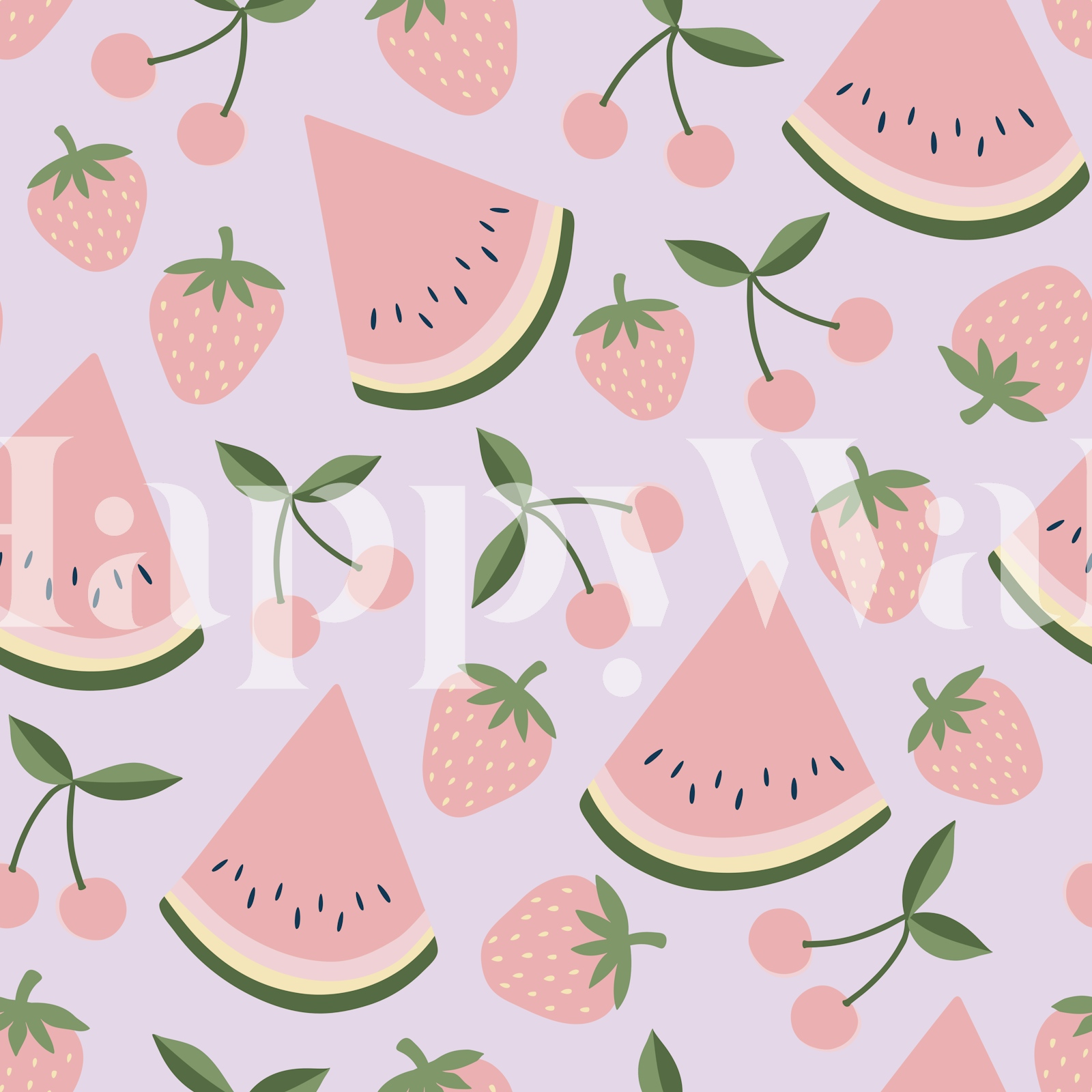 Watermelon Cherries Strawberries Wallpaper