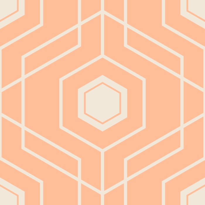 Peach Geometric Wallpaper for Modern Interiors