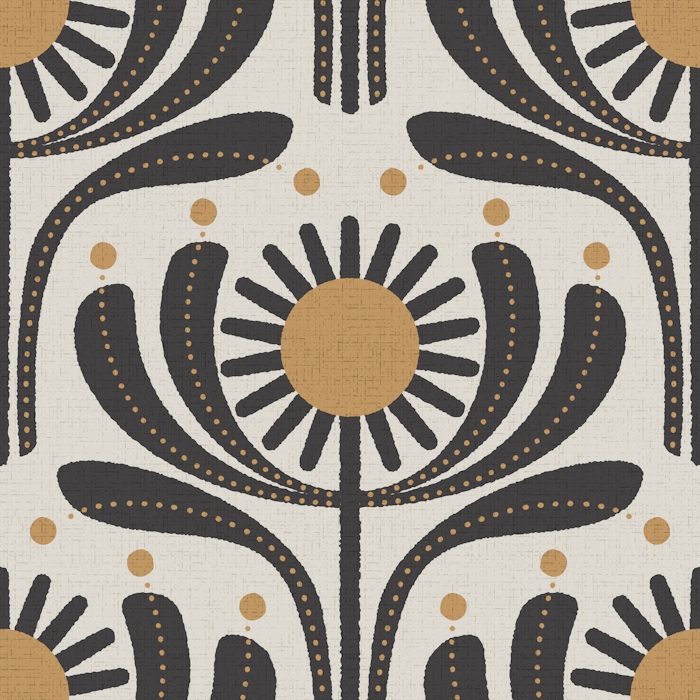 Vintage Scandi Retro Flower Wallpaper | happywall.com