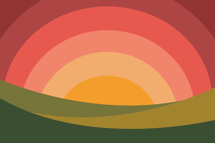 Sunset Arcs Colorful Abstract Wallpaper