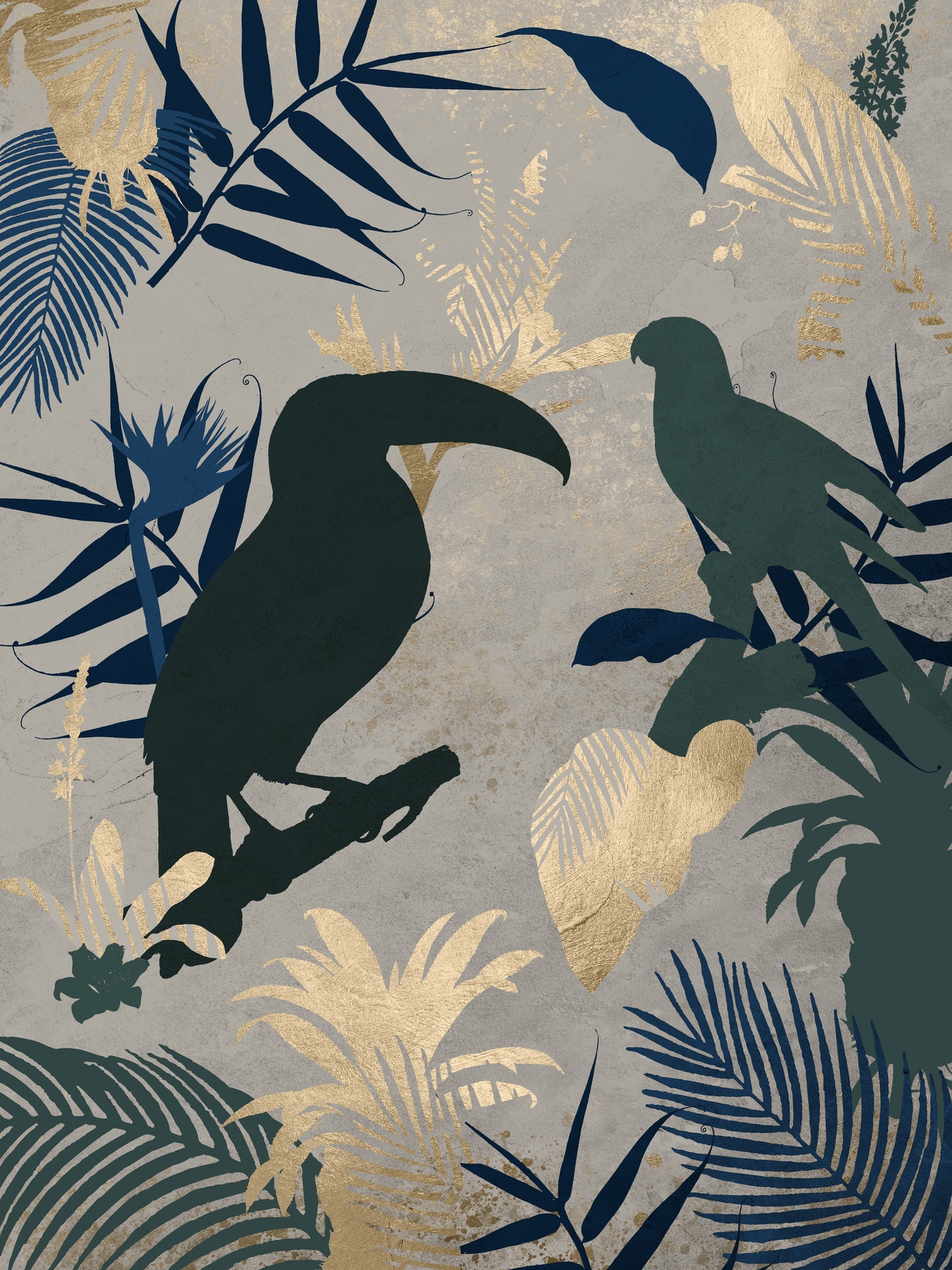 Leaf Birds Tropical Wallpaper | Happywall