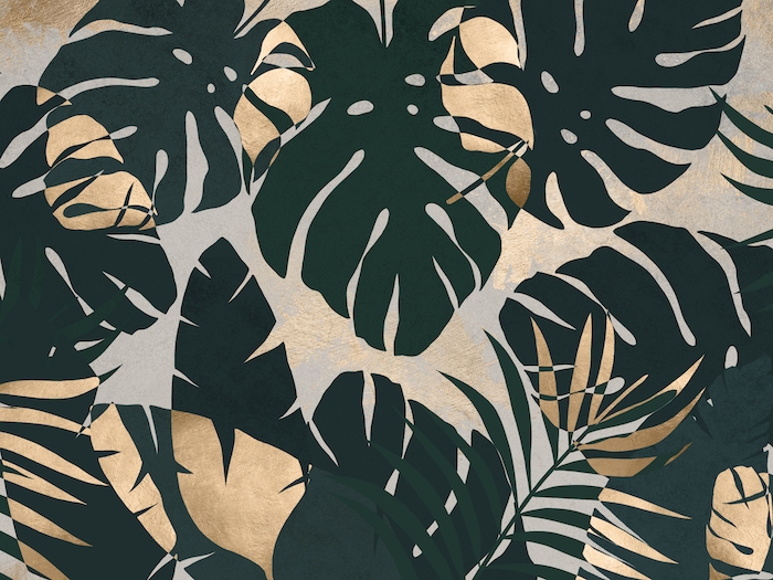 Leaf Pattern Tropical Wallpaper - Happywall