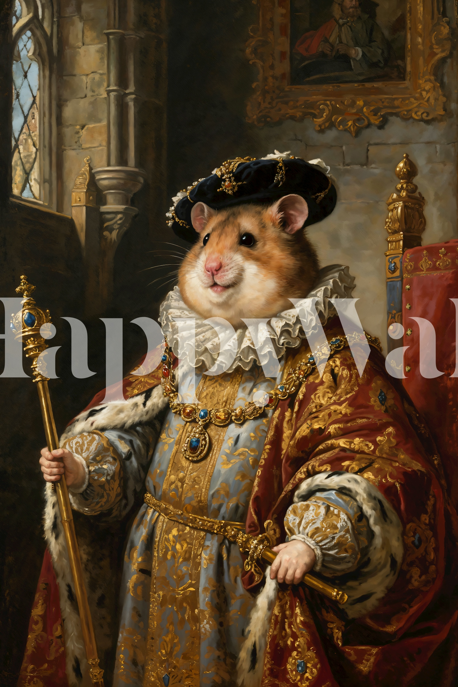 Majestic Hamster Portrait Royal Wallpaper