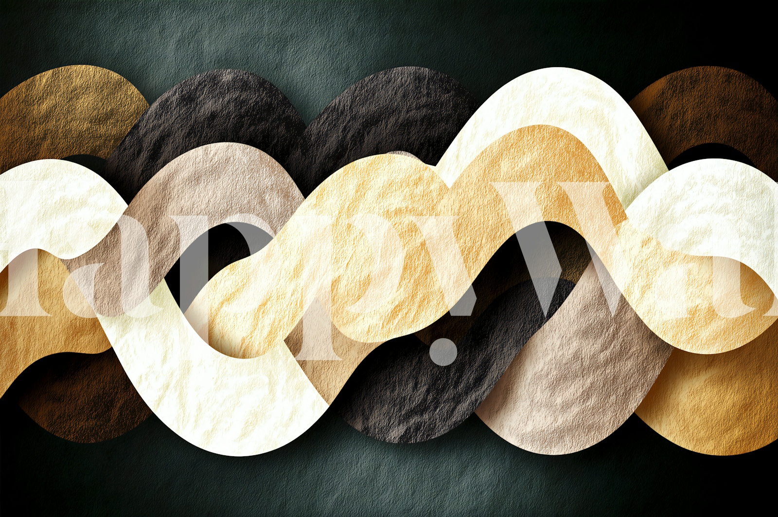 Golden Waves Harmony Wallpaper - happywall.com