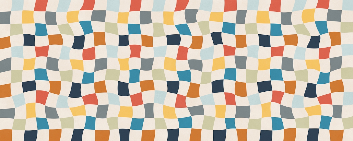 Colorful Wave Checkered Design - happywall.com