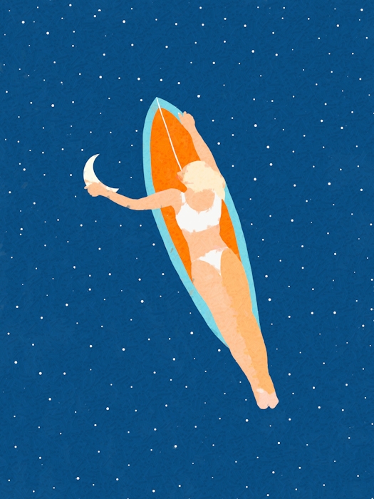 Moon Surfing Wallpaper - happywall.com