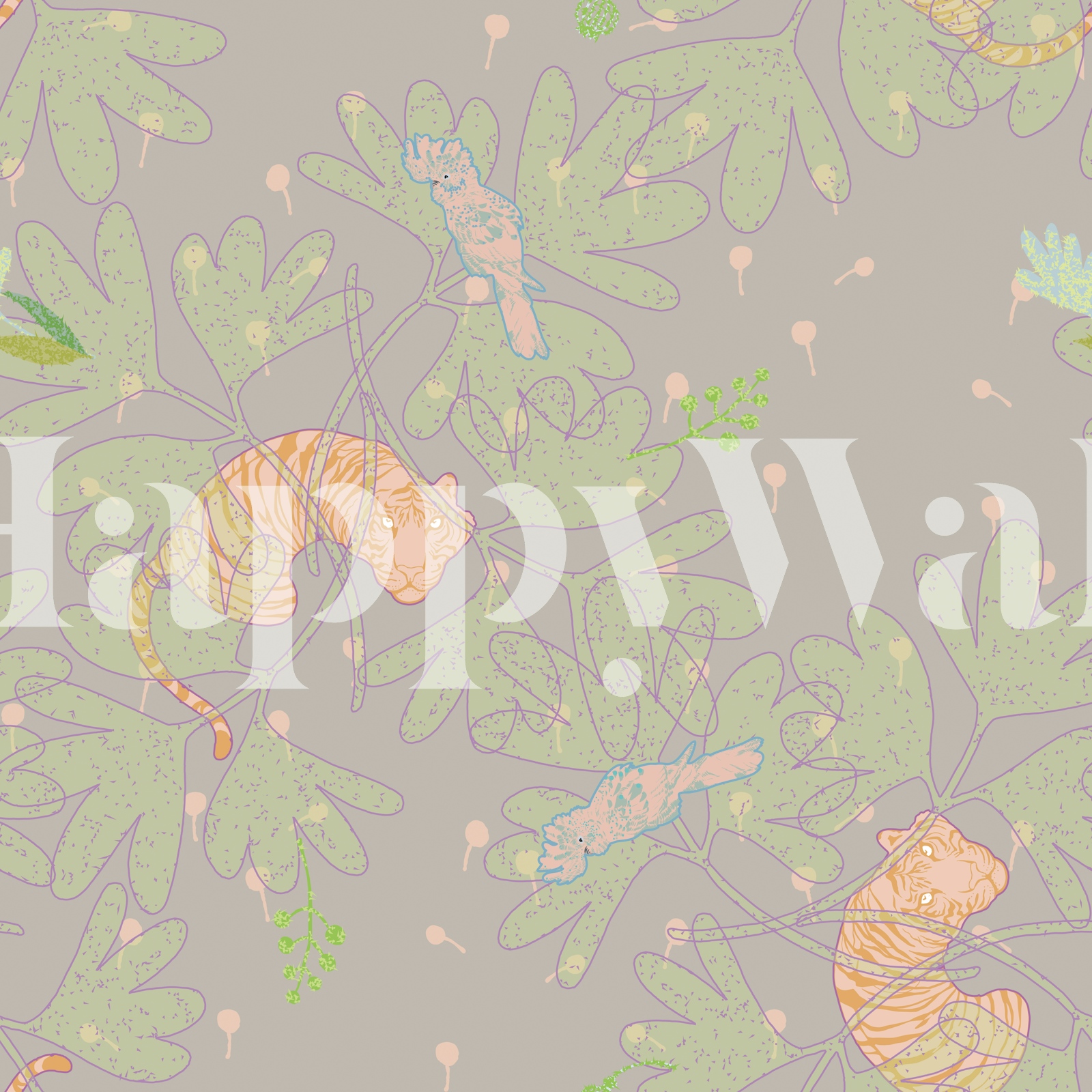 Above and Below in dark gray green - Happywall