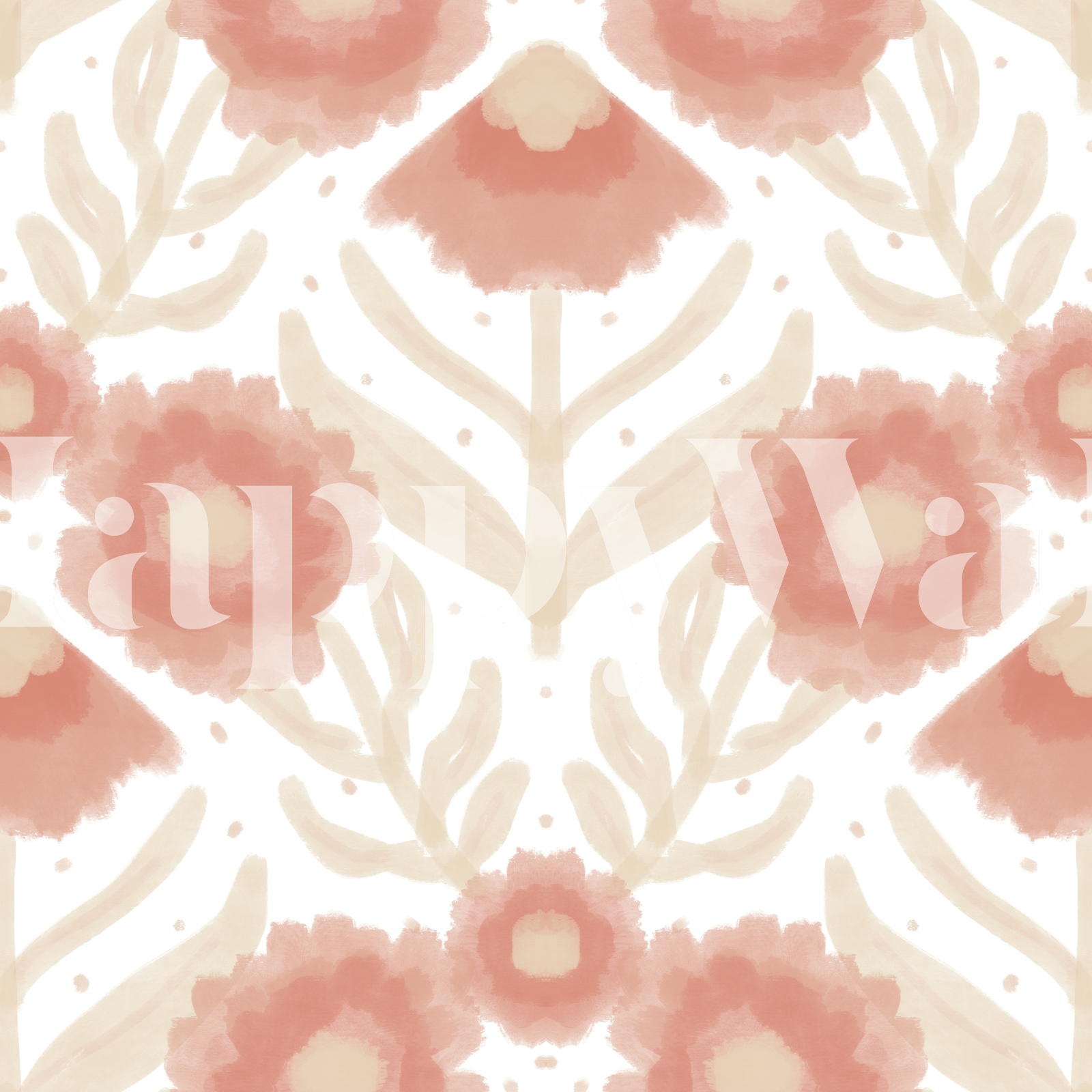 Blush Botanical Art Wallpaper | Happywall.com