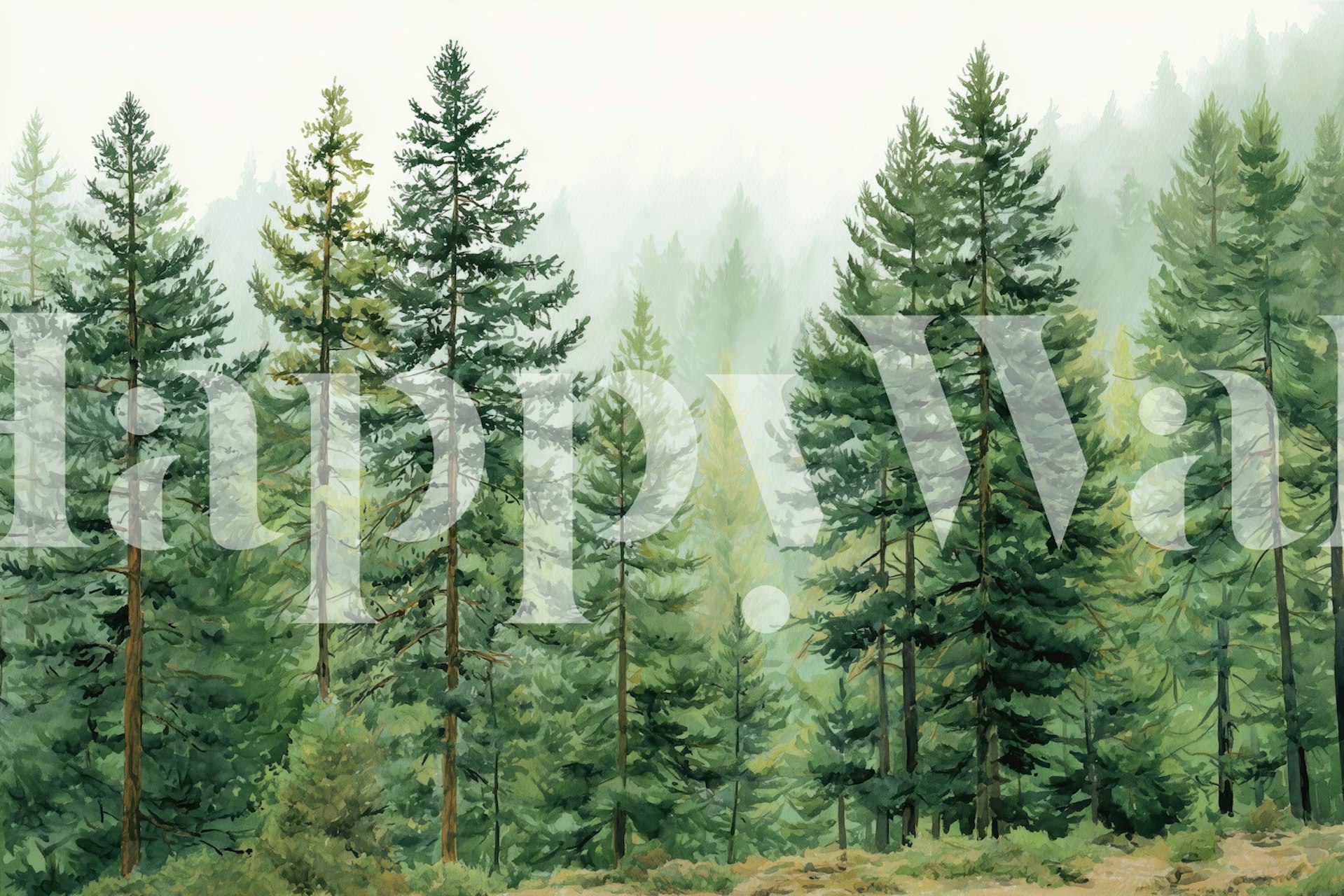 Evergreen Forest Escape Wallpaper - happywall.com