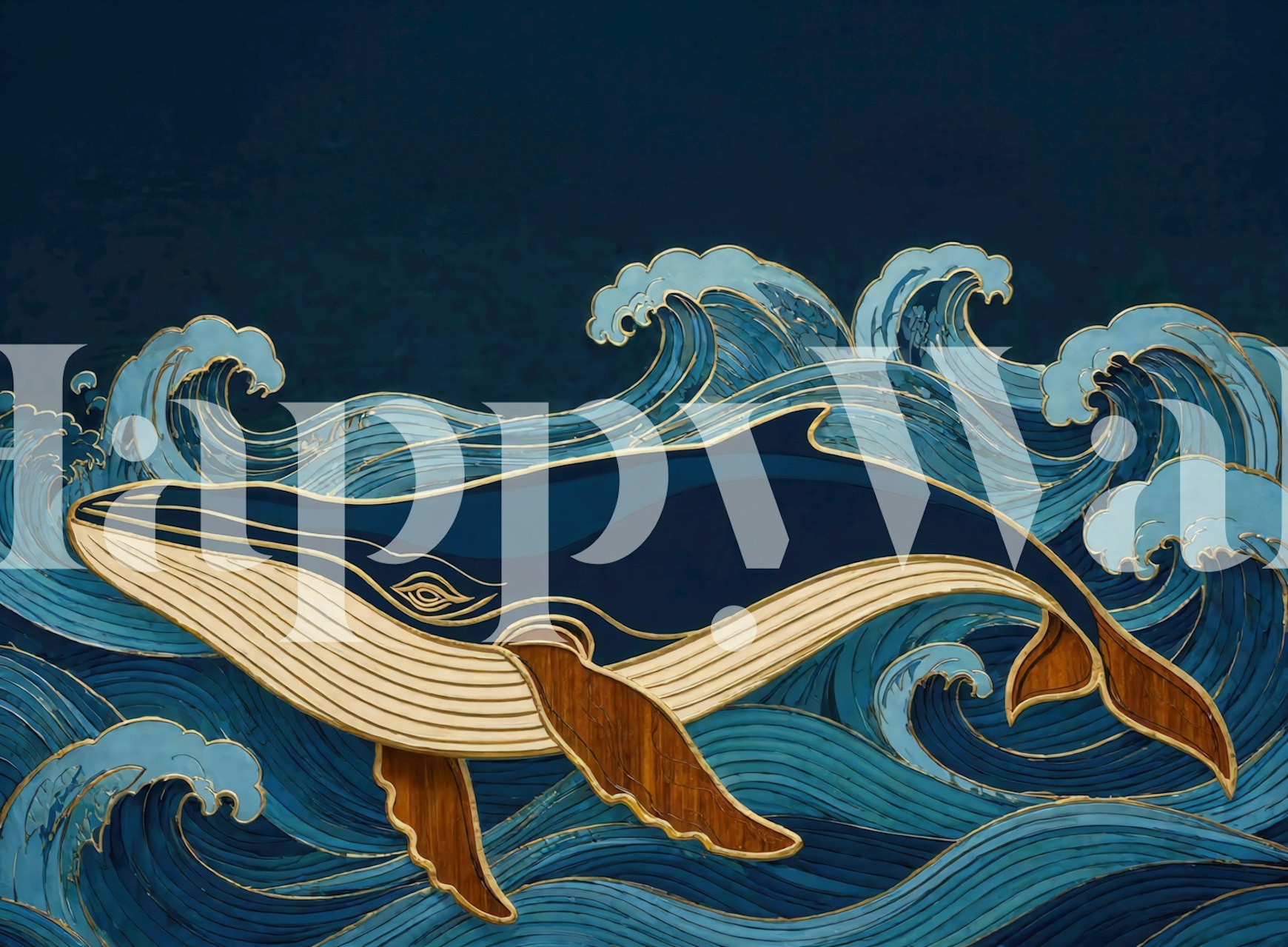 Humpback Whale Ocean Wallpaper Blue Design