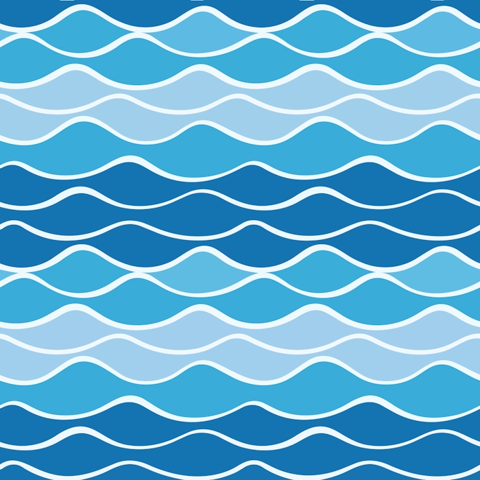 Calming Blue Waves Wallpaper | happywall.com