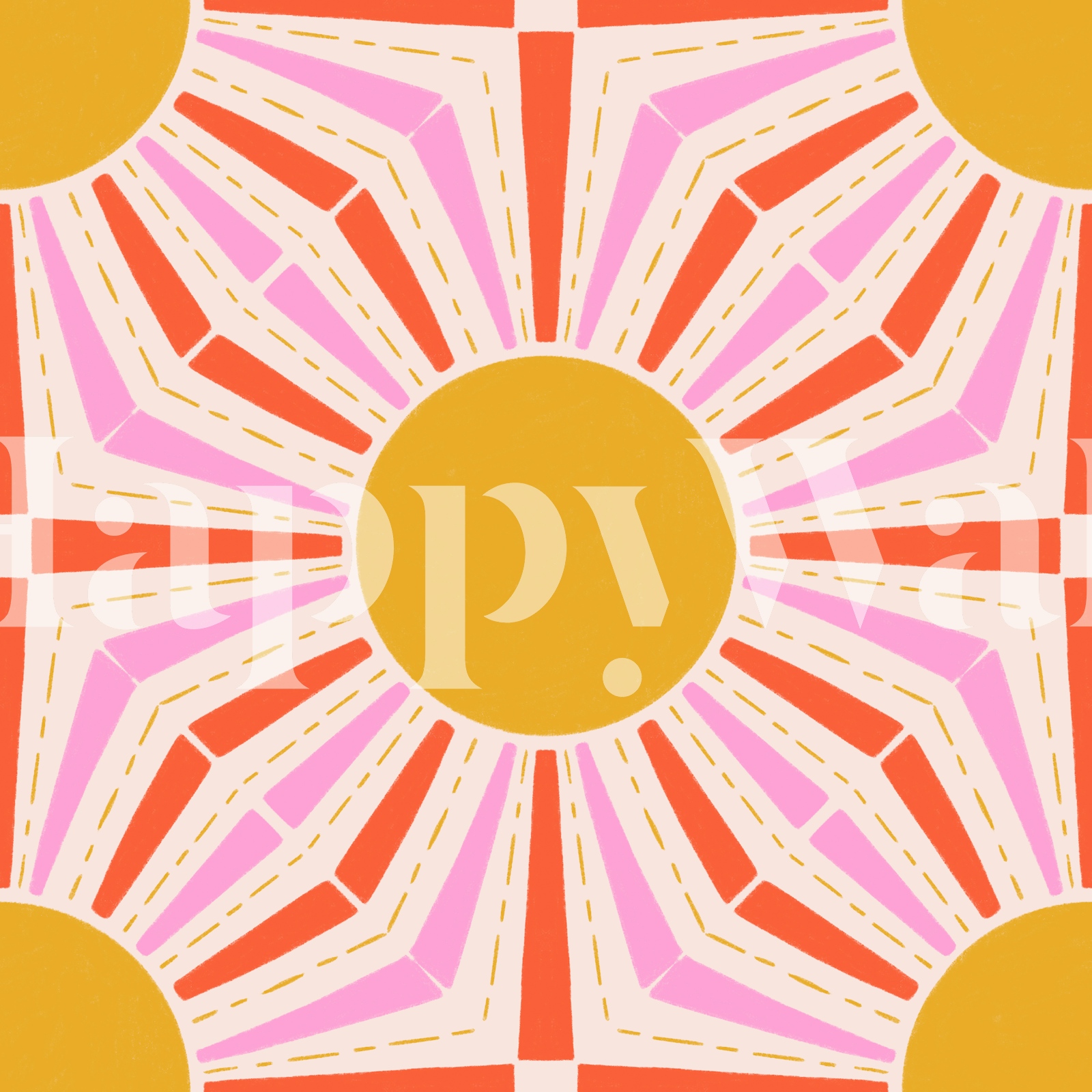 Geo Sun Wallpaper | happywall.com