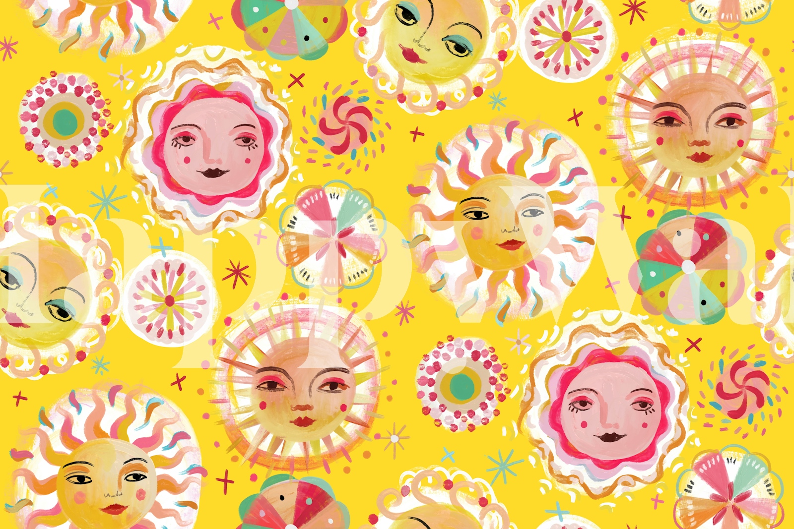 Happy sunny faces wallpaper | happywall.com